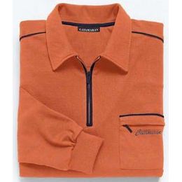 Poloshirt "Langarm-Poloshirt" Gr. 48/50, orange (terrakotta) Herren Shirts Langarm