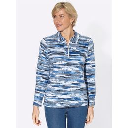 Poloshirt Casual Looks "Shirt" Gr. 46, blau (mittelblau, gemustert) Damen Shirts Jersey