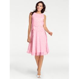 Druckkleid Heine "Druck-Kleid" Gr. 34, Normalgrößen, weiß (rosé, offwhite) Damen Kleider Knielange
