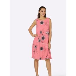 Plisseekleid Lady "Plisseekleid" Gr. 50, Normalgrößen, rosa (flamingo, grau, bedruckt) Damen Kleider Midikleid Sommerkleid Midikleider