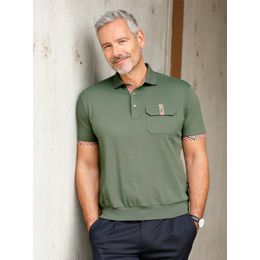 Poloshirt Hajo "Kurzarm-Poloshirt" Gr. 56/58, grün (moos) Herren Shirts Kurzarm