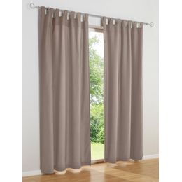 Vorhang HEINE HOME Gardinen Gr. 175 cm, Schlaufen, 140 cm, grau (taupe) Schlaufen