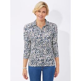 3/4-Arm-Shirt CLASSIC "Poloshirt" Gr. 40, bunt (oliv, flieder, bedruckt) Damen Shirts Jersey