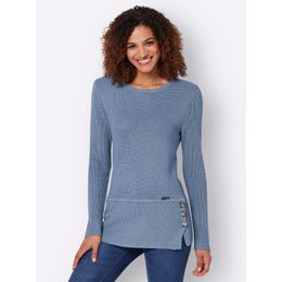 Rundhalspullover Casual Looks "Pullover" Gr. 38, blau (bleu) Damen Pullover