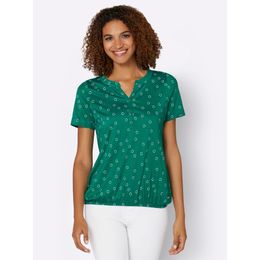 Print-Shirt Casual Looks "Shirt" Gr. 48, grün (grün, weiß, bedruckt) Damen Shirts Jersey