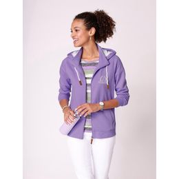 Shirtjacke Casual Looks "Sweatjacke" Gr. 38, lila (lavendel) Damen Shirts Jersey