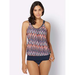 Tankini-Top feel good Gr. 40, Cup B, blau (marine, bunt, bedruckt) Damen Bikini-Oberteile