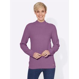 Strickpullover Casual Looks "Pullover" Gr. 42, lila (violett) Damen Pullover Rollkragenpullover