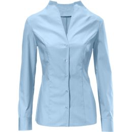 Langarmbluse Heine Gr. 50, blau (bleu) Damen Blusen langarm