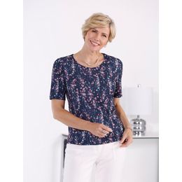 Print-Shirt CLASSIC "Shirt" Gr. 54, blau (nachtblau, hortensie, bedruckt) Damen Shirts Jersey