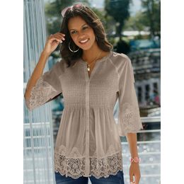 Alessa W. Collection Spitzenbluse ALESSA W. Gr. 48, beige (sesam) Damen Blusen Spitzenblusen Bestseller