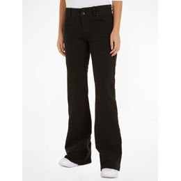 Webhose Tommy Jeans "TJW GMD LW FLARE" Gr. 26, Länge 30, schwarz (black) Damen Hosen 5-Pocket-Jeans Stoffhosen