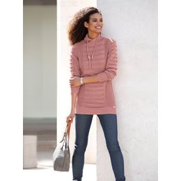 Longpullover Casual Looks "Longpullover" Gr. 44, rot (rosenholz) Damen Pullover Longpullover