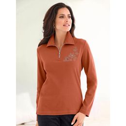 Poloshirt Classic Basics "Poloshirt" Gr. 50, orange (terrakotta) Damen Shirts Jersey
