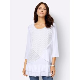 3/4-Arm-Shirt Inspirationen "Shirt" Gr. 52, weiß Damen Shirts Jersey