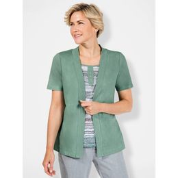 2-in-1-Shirt Casual Looks "Shirt" Gr. 44, grün (salbei, gemustert) Damen Shirts Jersey