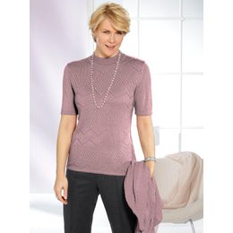 Kurzarmpullover CLASSIC "Pullover" Gr. 44, rosa (altrosé) Damen Pullover Rollkragenpullover