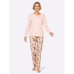 wäschepur Schlafanzug WÄSCHEPUR Gr. 44/46, rosa (hellrosé, bedruckt) Damen Homewear-Sets Pyjamas