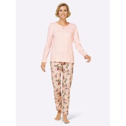 wäschepur Schlafanzug WÄSCHEPUR Gr. 40/42, rosa (hellrosé, bedruckt) Damen Homewear-Sets Pyjamas