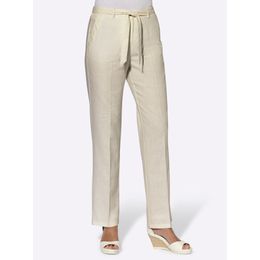 Bügelfaltenhose Inspirationen Gr. 24, Kurzgrößen, beige (sand) Damen Hosen Leinenhosen