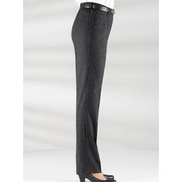 Bügelfaltenhose COME ON Gr. 21, Kurzgrößen, schwarz-weiß (schwarz, weiß nadelstreifen) Damen Hosen Bügelfaltenhosen