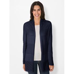 Strickjacke Inspirationen Gr. 50, blau (nachtblau) Damen Strickjacken