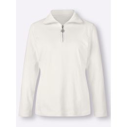 Langarmshirt Classic Basics "Shirt" Gr. 52, beige (ecru) Damen Shirts V-Shirts