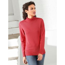 Rollkragenpullover Casual Looks "Pullover" Gr. 48, rot (korallenrot) Damen Pullover Rollkragenpullover