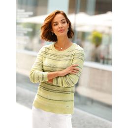 Strickpullover Casual Looks "Pullover" Gr. 38, grün (khaki, ecru, meliert) Damen Pullover