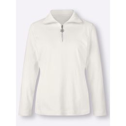 Langarmshirt Classic Basics "Shirt" Gr. 48, beige (ecru) Damen Shirts V-Shirts