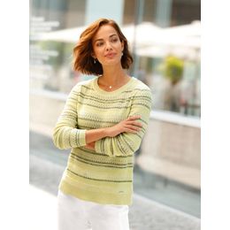 Strickpullover Casual Looks "Pullover" Gr. 40, grün (khaki, ecru, meliert) Damen Pullover