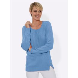 Strickpullover Casual Looks "Pullover" Gr. 50, blau (himmelblau) Damen Pullover
