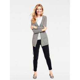 Strickjacke Heine Gr. 36, grau (grau, melange) Damen Strickjacken