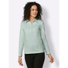 Poloshirt CREATION L PREMIUM "Pima-Baumwoll-Poloshirt" Gr. 50, grün (kalkmint) Damen Shirts Jersey