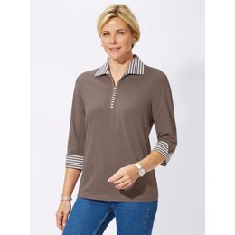 Poloshirt Casual Looks "Shirt" Gr. 52, grau (taupe) Damen Shirts Jersey