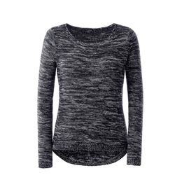 Rundhalspullover Casual Looks "Pullover" Gr. 50, schwarz (schwarz, meliert) Damen Pullover Rundhalspullover