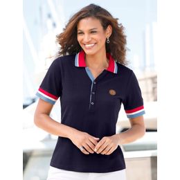 Poloshirt Casual Looks "Poloshirt" Gr. 42, blau (marine) Damen Shirts Jersey
