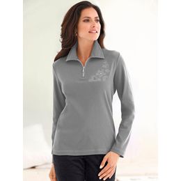 Poloshirt Classic Basics "Poloshirt" Gr. 54, grau (grau, meliert) Damen Shirts Jersey