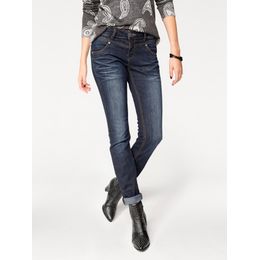 Bequeme Jeans Heine Gr. 23, Kurzgrößen, blau (blue denim) Damen Jeans Skinny-Jeans Röhrenjeans