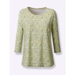 3/4-Arm-Shirt CLASSIC "Shirt" Gr. 48, braun (pistazie, steingrau, bedruckt) Damen Shirts Jersey