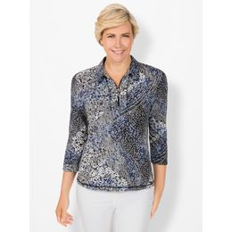Poloshirt Classic Basics "Shirt" Gr. 44, blau (himmelblau, bedruckt) Damen Shirts Jersey