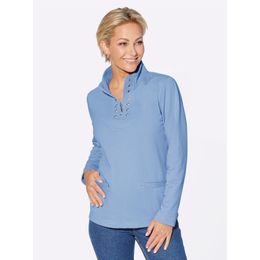 Langarmshirt Casual Looks "Shirt" Gr. 52, blau (eisblau) Damen Shirts Jersey
