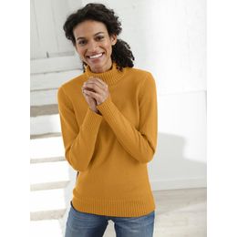 Rollkragenpullover Casual Looks "Pullover" Gr. 48, gelb (maisgelb) Damen Pullover Rollkragenpullover