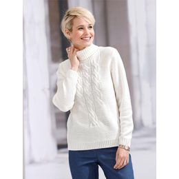 Rollkragenpullover Classic Basics "Pullover" Gr. 48, beige (ecru) Damen Pullover Rollkragenpullover