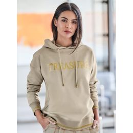 Sweatshirt Heine Gr. 40, beige (sand, bedruckt) Damen Sweatshirts