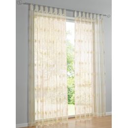 Gardine HEINE HOME Gardinen Gr. 145 cm, Schlaufen, 140 cm, beige (creme) Schlaufen