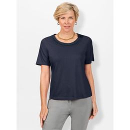 Rundhalsshirt CLASSIC "Shirt" Gr. 50, blau (nachtblau) Damen Shirts Jersey