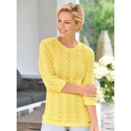 3/4 Arm-Pullover Casual Looks "Pullover" Gr. 40, gelb (zitrone) Damen Pullover