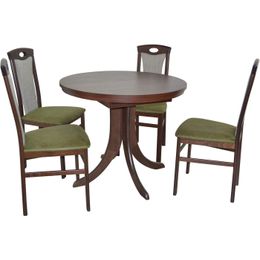 HOFMANN LIVING AND MORE Essgruppe 5tlg. Tischgruppe, (Spar-Set, 5-tlg., 5tlg. Tischgruppe), Stühle montiert, grün