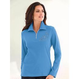 Poloshirt Classic Basics "Poloshirt" Gr. 42, blau Damen Shirts Jersey